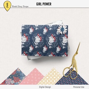Girl Power Printable Digital Paper Pack, Printable Girly Papers ...