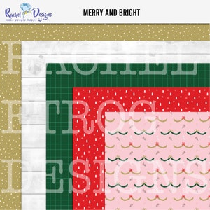 Merry & Bright Digital Scrapbook Collection, Christmas Digital Elements ...