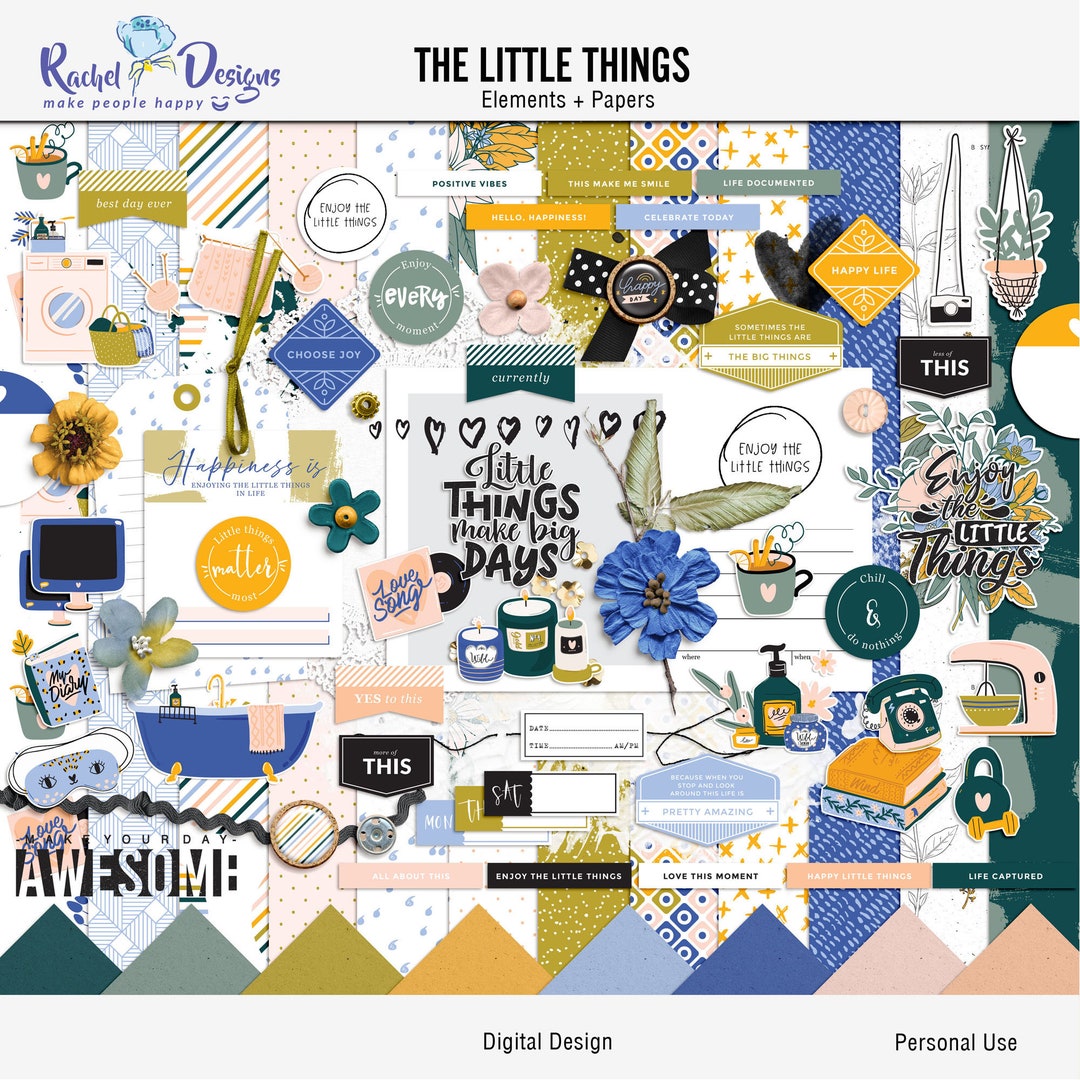 The Little Things Digital Scrapbook Kit, Digital Everyday Elements ...