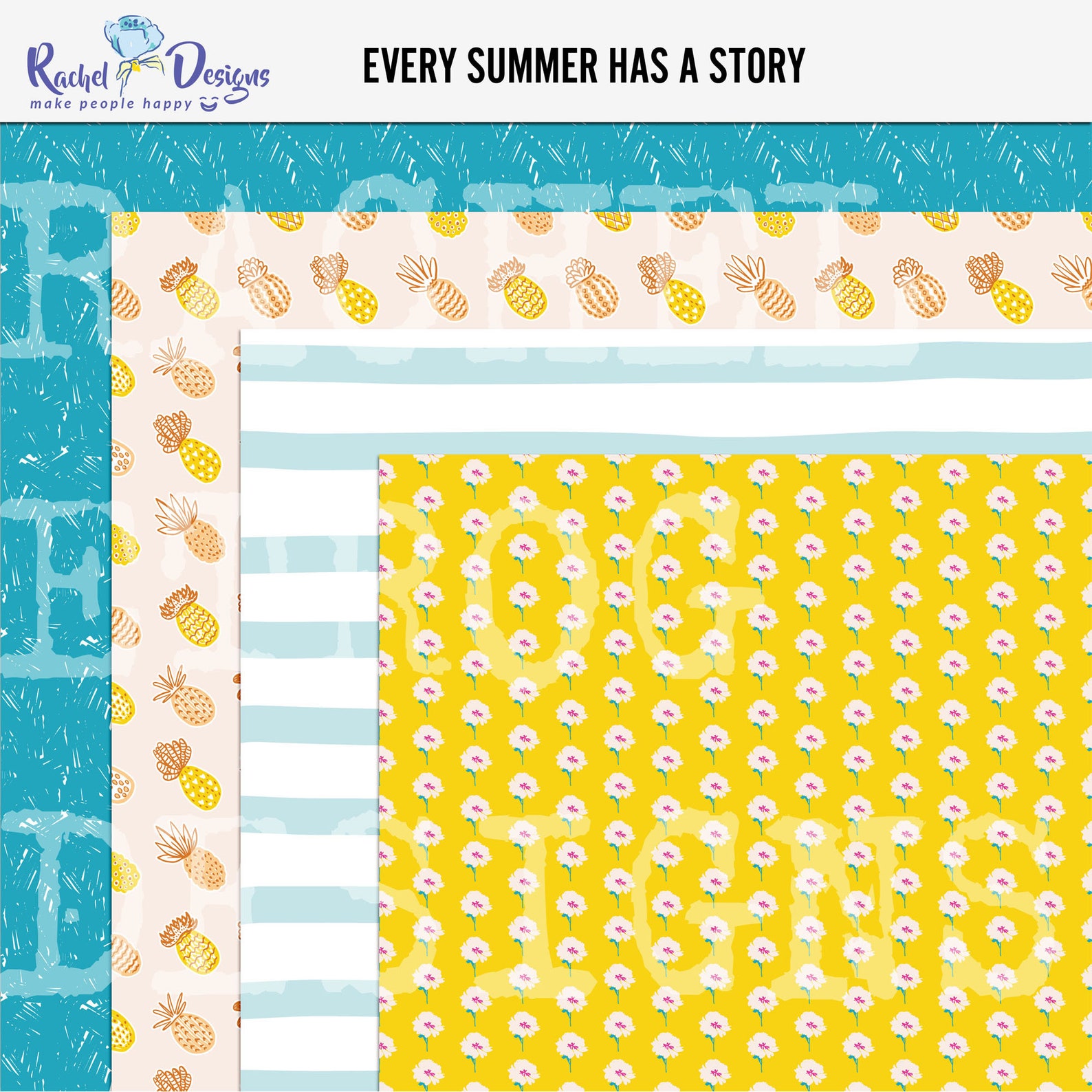Every Summer Has A Story Digital Scrapbook Kit, Digital Summer Elements ...