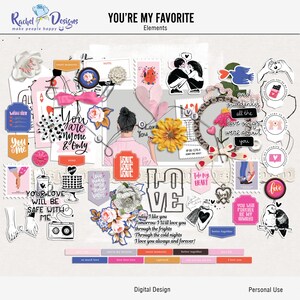 You're My Favorite Digital Scrapbooking Collection, Digital Elements ...