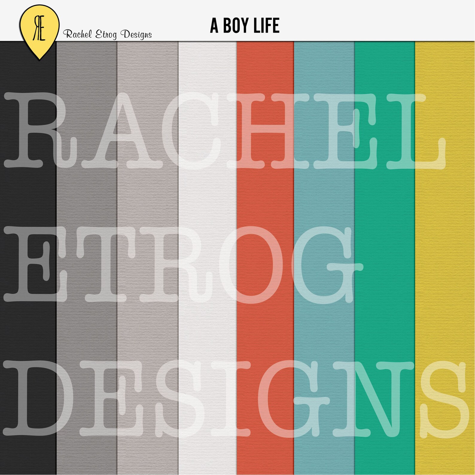 A Boy Life Digital Paper Pack, Printable Boys Scrapbook Papers, Kids ...