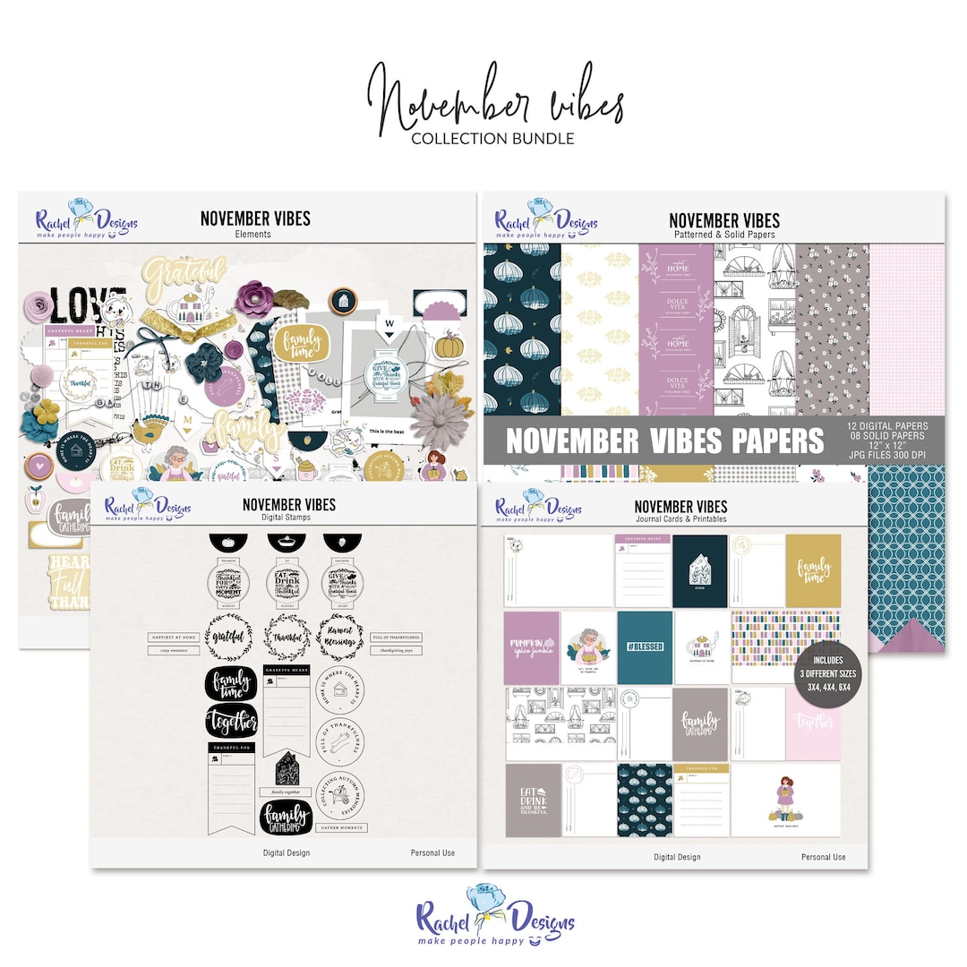 November Vibes Digital Scrapbook Collection Autumn Digital - Etsy