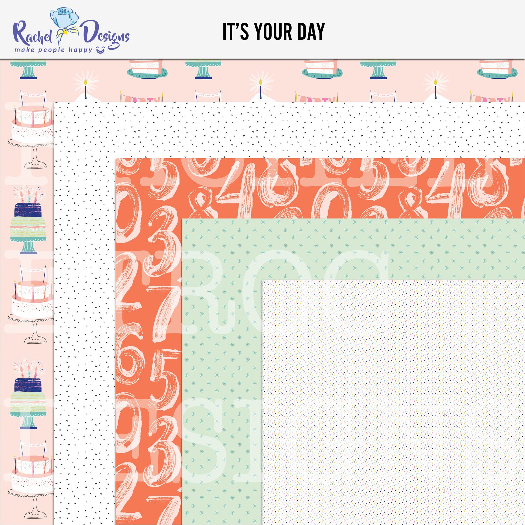 It's Your Day Birthday Digital Scrapbooking Kit Birthday - Etsy