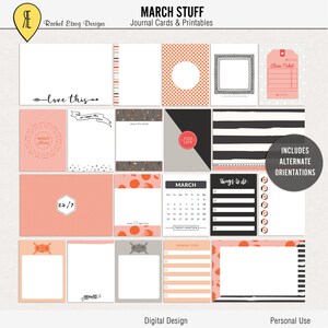 Printable Digital Journal Cards, Digital Pocket Cards, Project Life ...