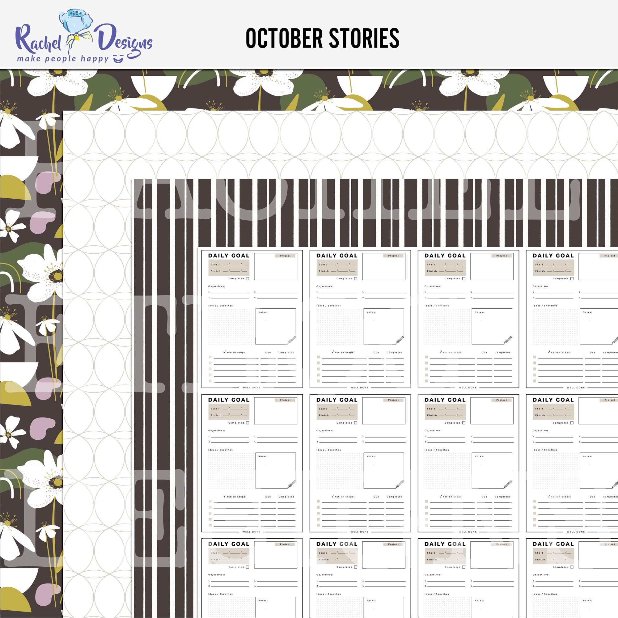 October Stories Digital Scrapbooking Kit Digital Craft - Etsy