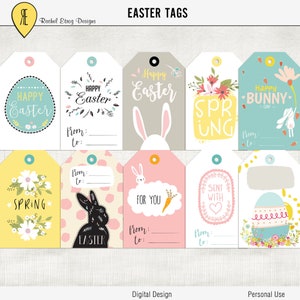 Easter Digital Gift Tags, Easter Digital Journal Cards, Easter ...