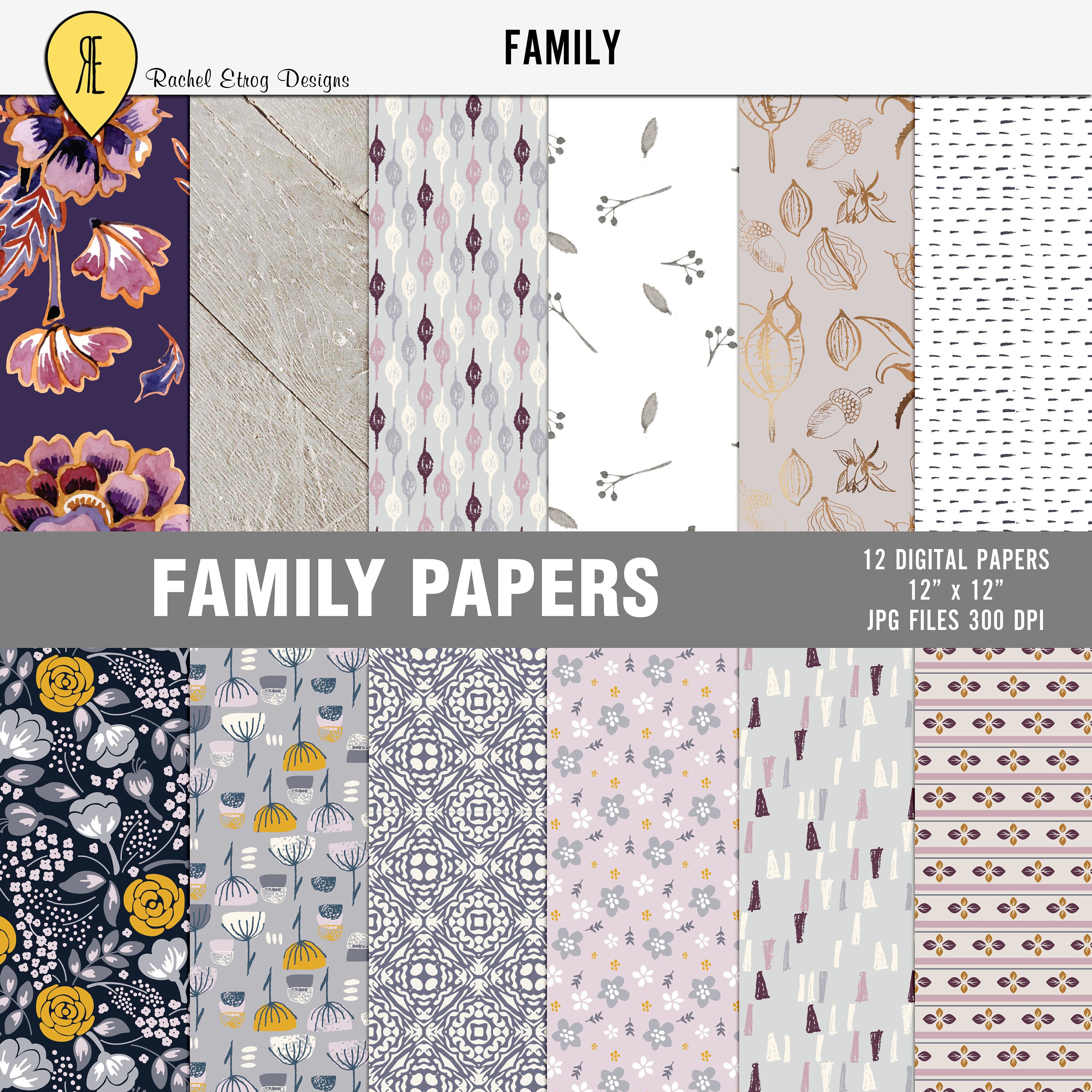 Family Digital Scrapbooking Kits, Digital Family Elements, Family ...