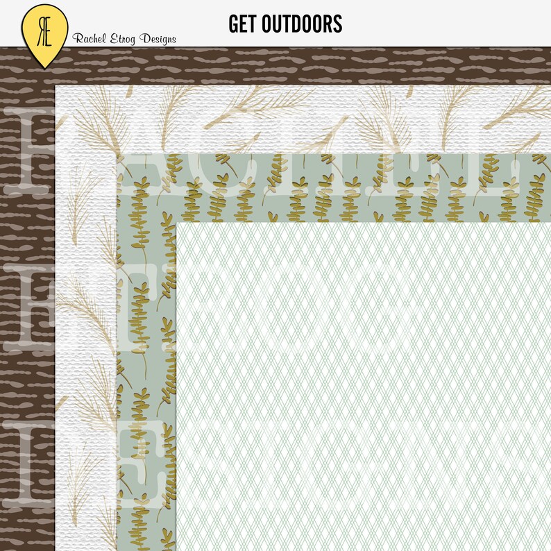 Get Outdoors Digital Scrapbooking Kit, Nature Wrapping Papers, Nature ...