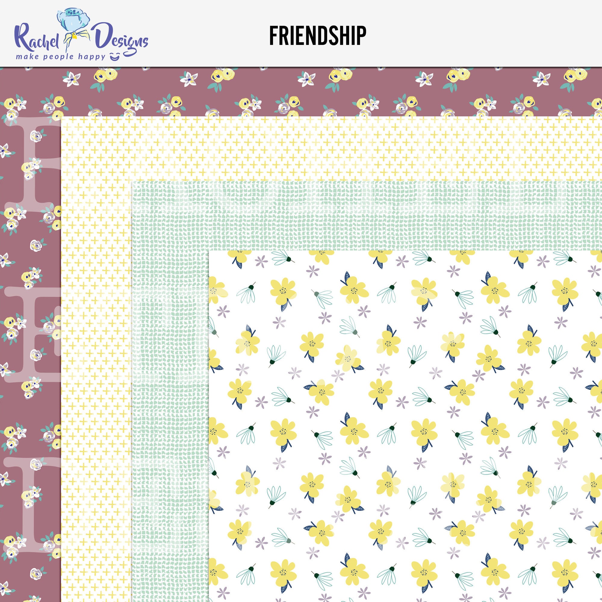 Friendship Digital Scrapbooking Kit, Digital Friends Mixed Media ...