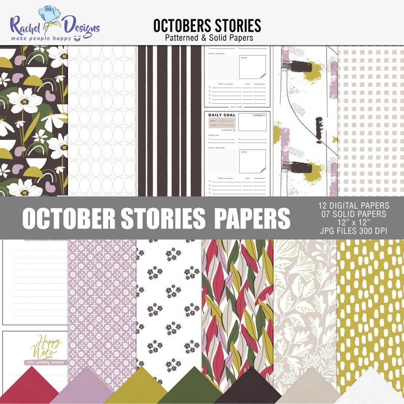 October Stories Digital Scrapbooking Kit Digital Craft - Etsy
