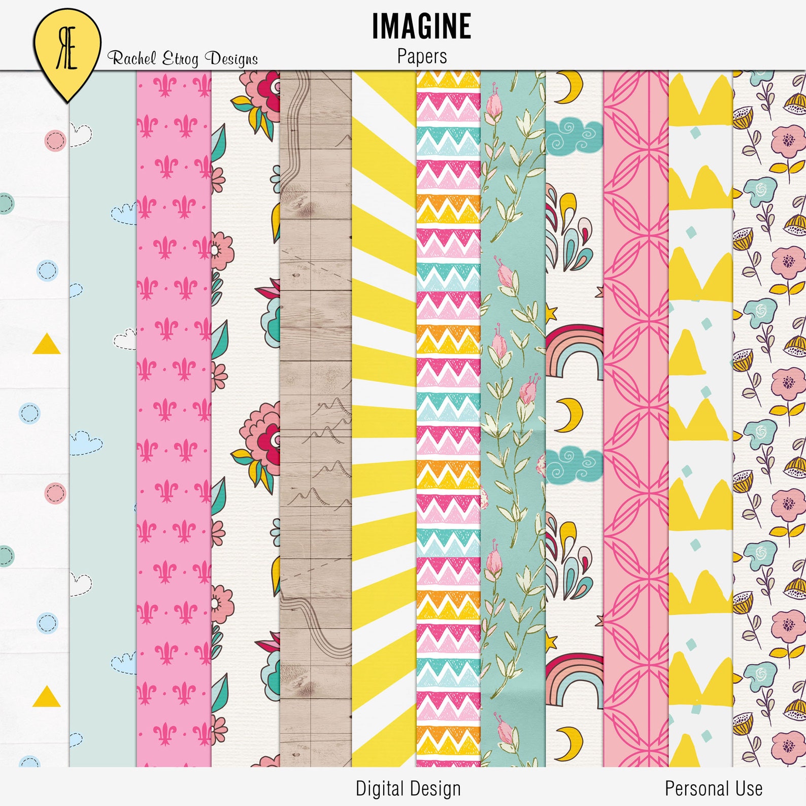 Imagine Digital Scrapbooking Kit, Fairytale Scrapbooking Embellishments ...