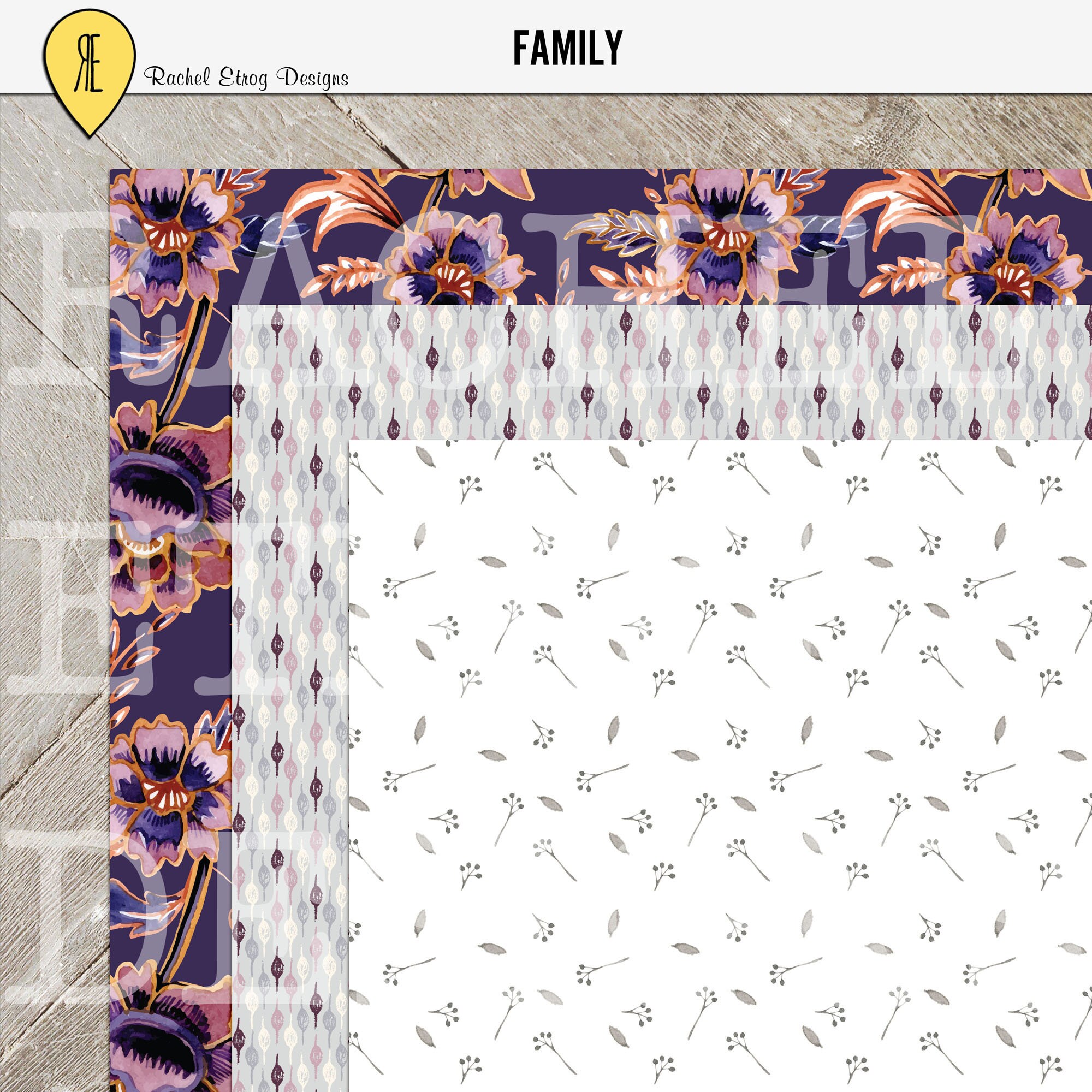Family Digital Scrapbooking Kits, Digital Family Elements, Family ...