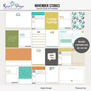 Printable Digital Journal Cards, Digital Pocket Cards, Project Life ...