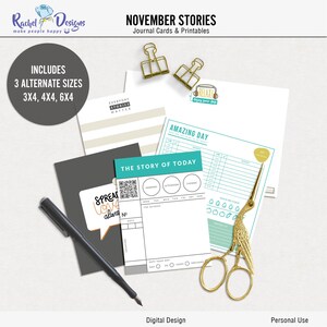 Printable Digital Journal Cards, Digital Pocket Cards, Project Life ...