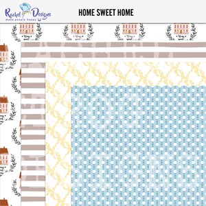 Home Sweet Home Digital Paper Pack, Printable Home Papers, Family ...