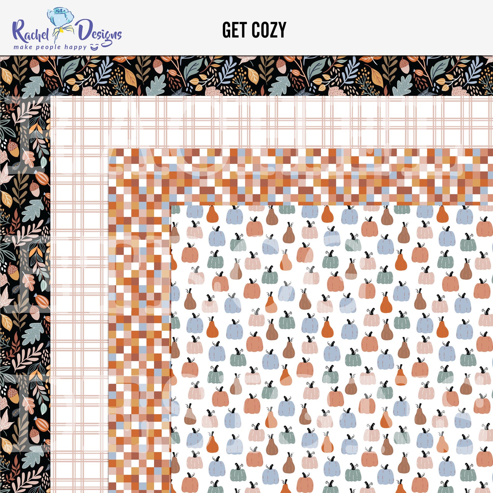 Get Cozy Digital Scrapbook Collection, Autumn Digital Elements and ...