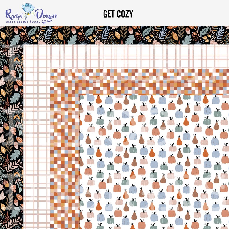 Get Cozy Digital Scrapbook Collection, Autumn Digital Elements and ...