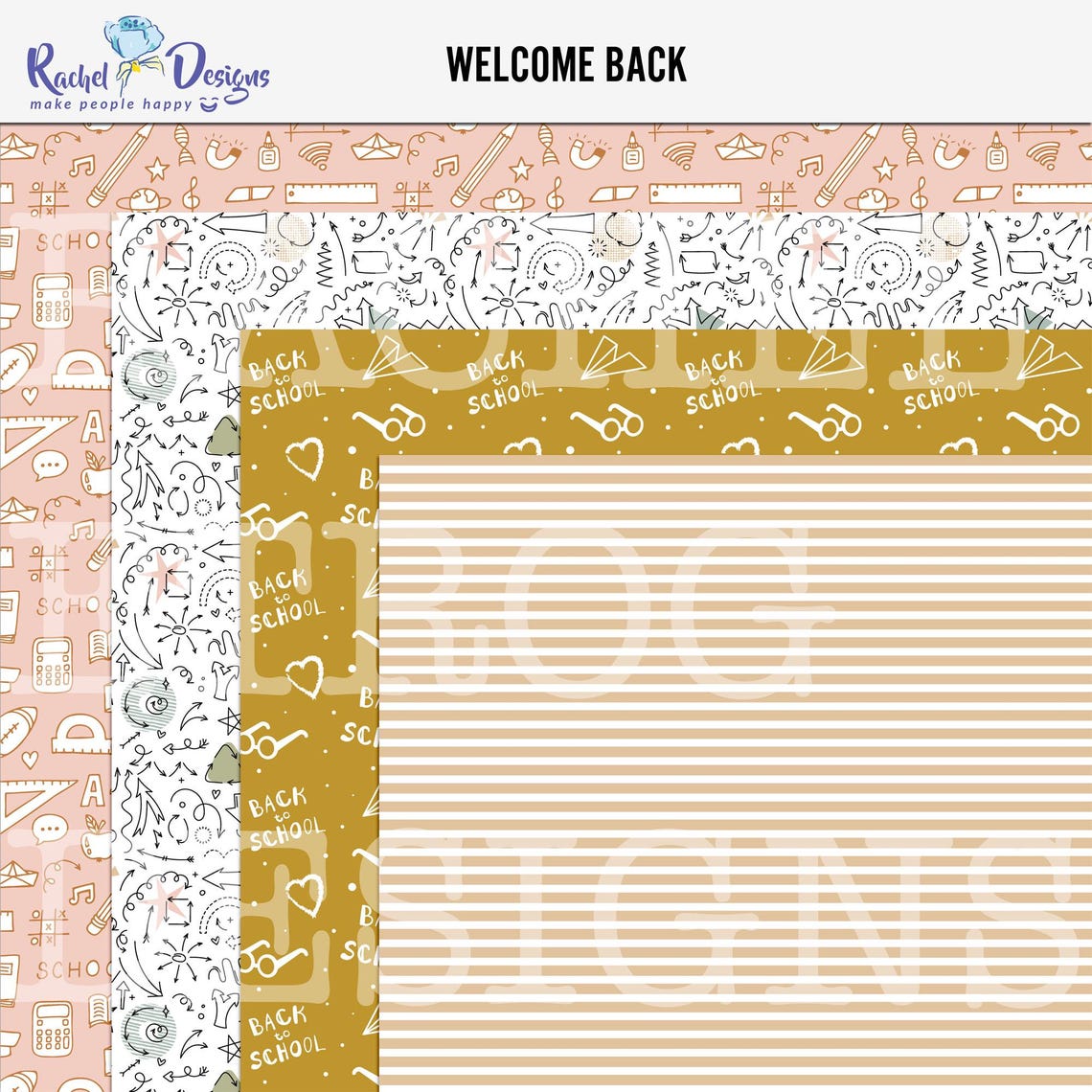 Welcome Back Digital Scrapbooking Collection, School Digital Elements ...