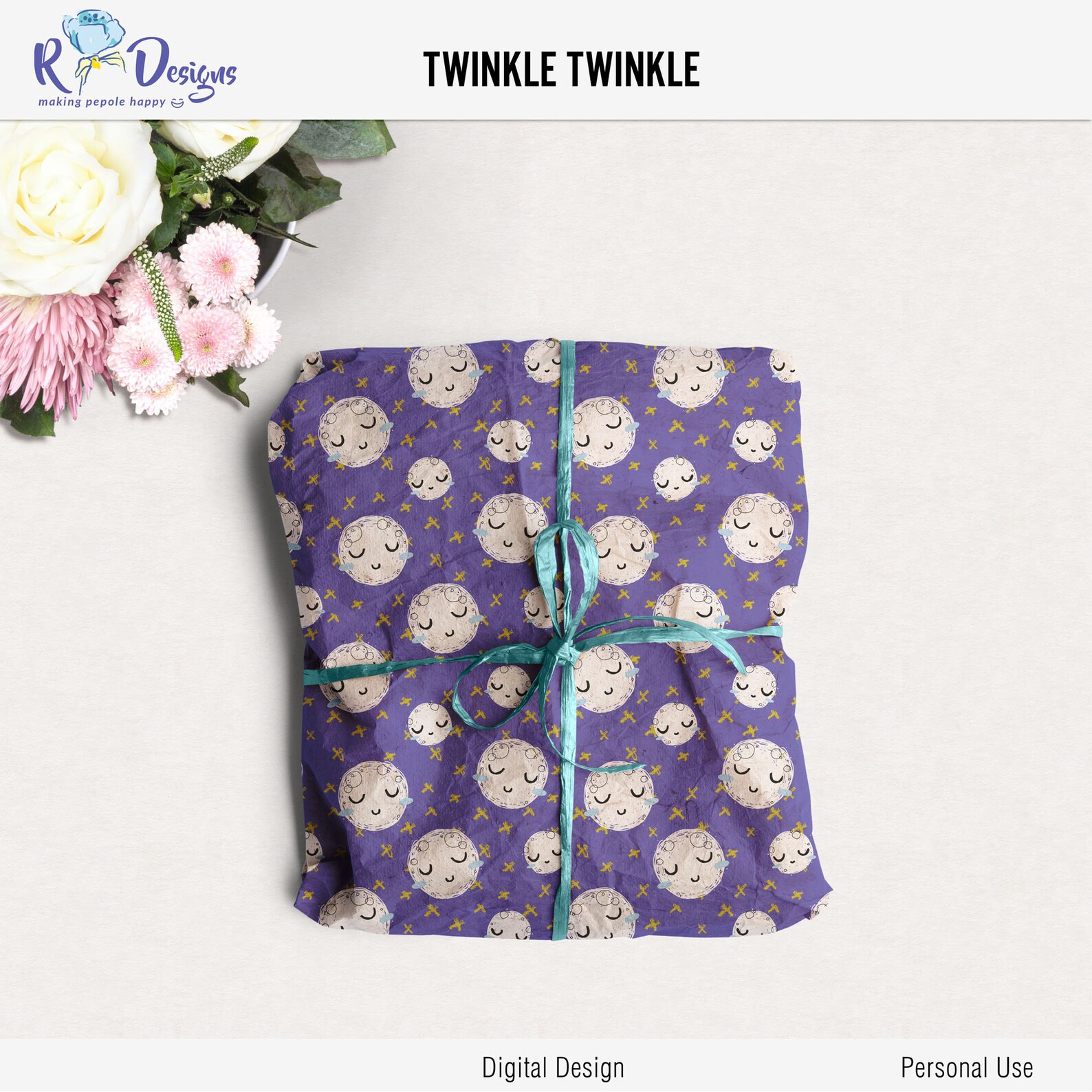 Printable Twinkle Twinkle Digital Paper Pack, Kids Digital Paper Wrap ...