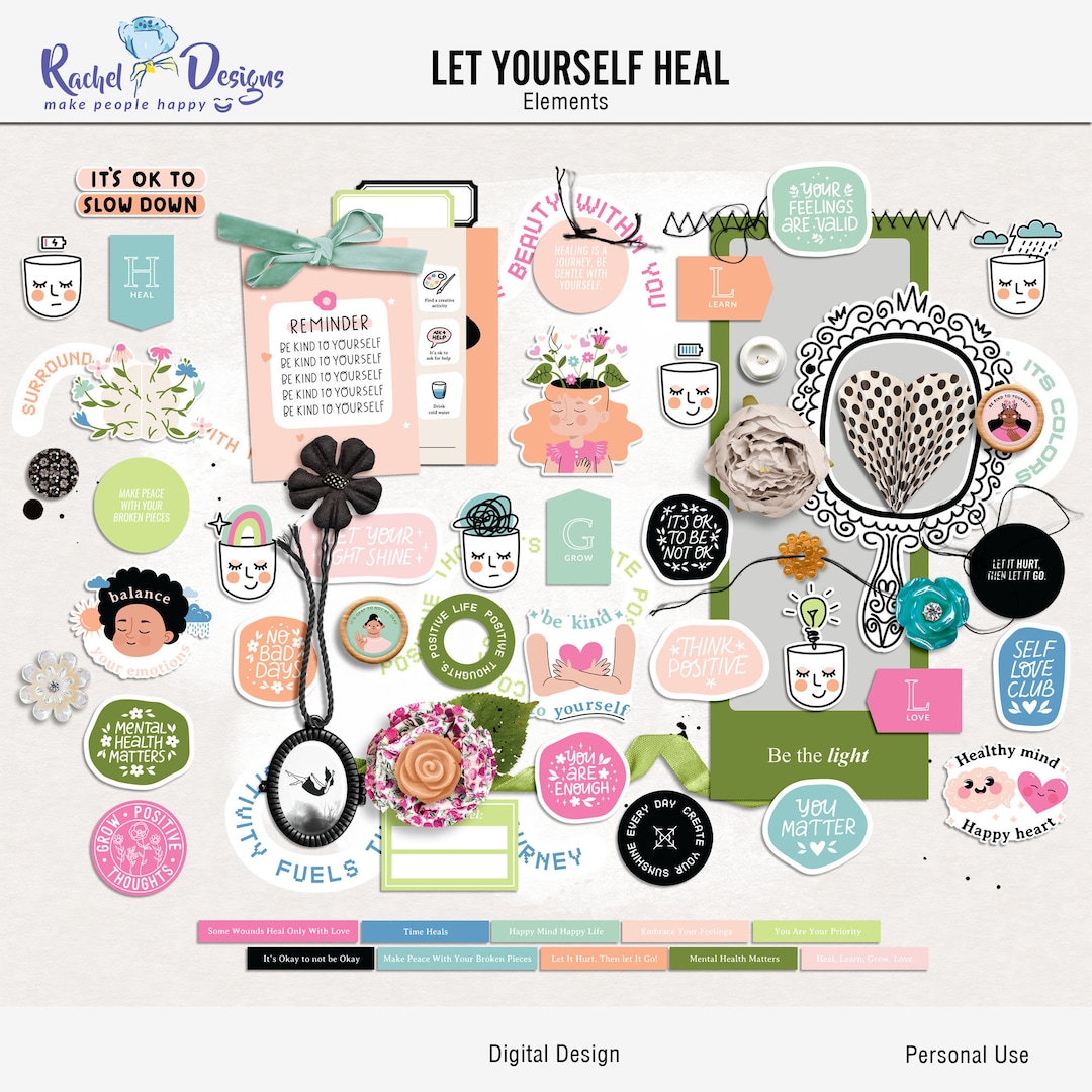Let Yourself Heal Digital Scrapbooking Elements, Mental Health ...