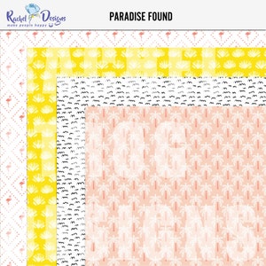 Paradise Found Digital Scrapbook Kit, Digital Summer Tropcal Papers ...