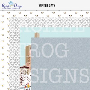 Winter Days Digital Scrapbooking Kit, Winter Printable Pattern Papers ...