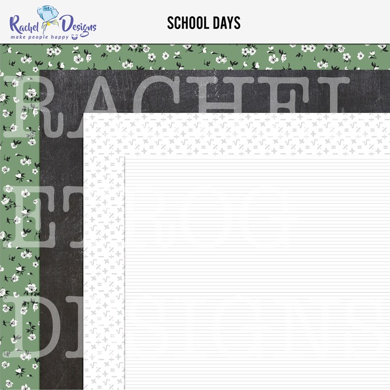 School Days Digital Scrapbooking Kit, Digital School Elements and ...