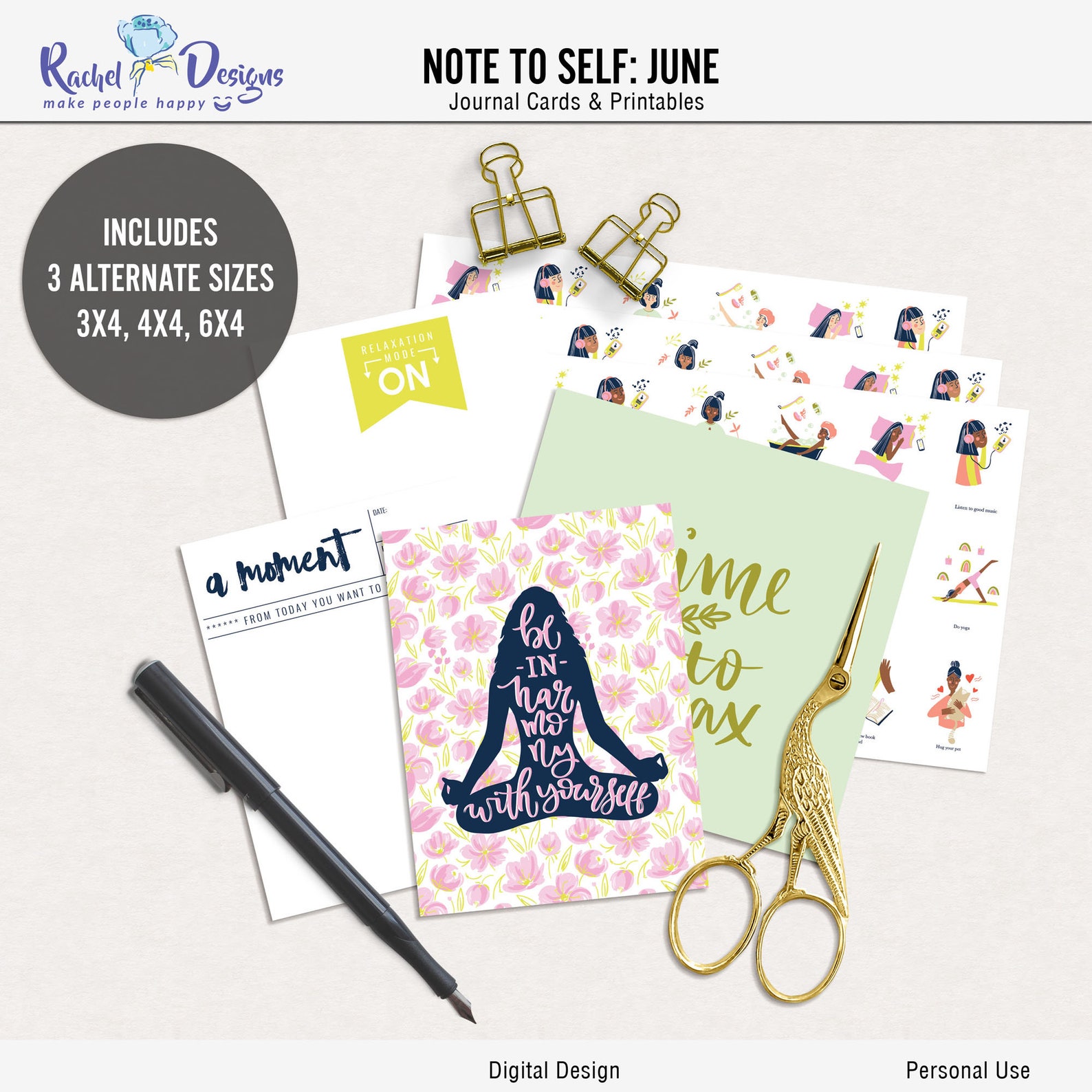 Printable Digital Journal Cards, Digital Pocket Cards, Project Life ...