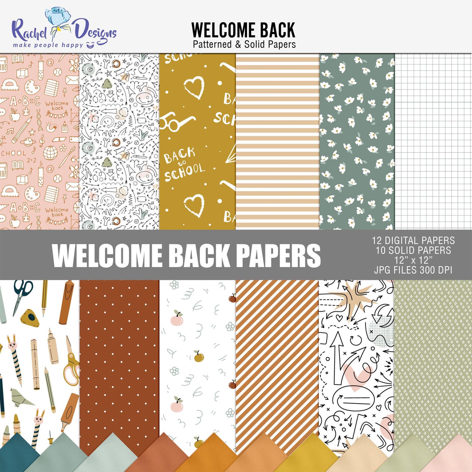 Welcome Back Digital Scrapbooking Collection, School Digital Elements ...