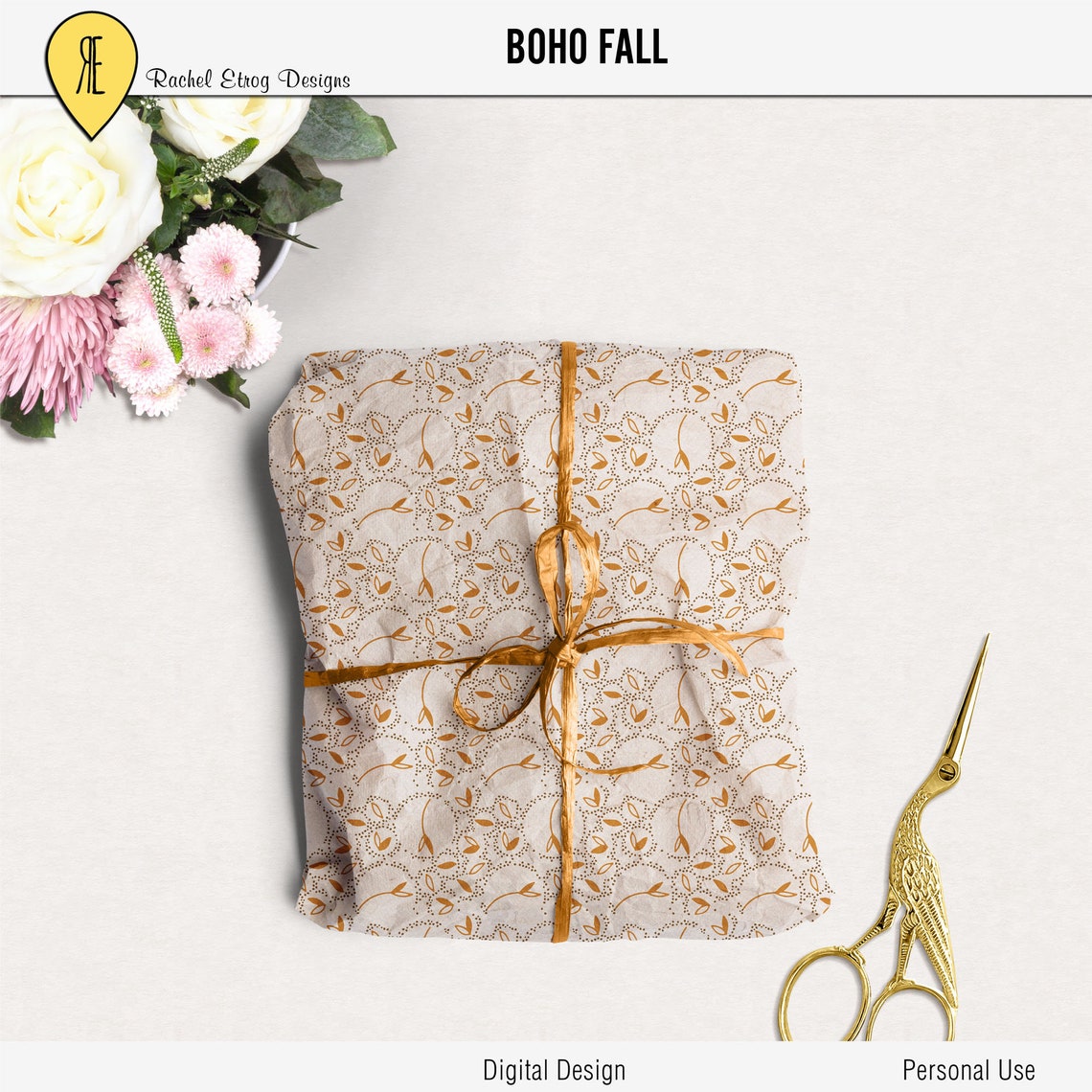 Boho Fall Digital Paper Pack Printable Autumn Papers Digital | Etsy