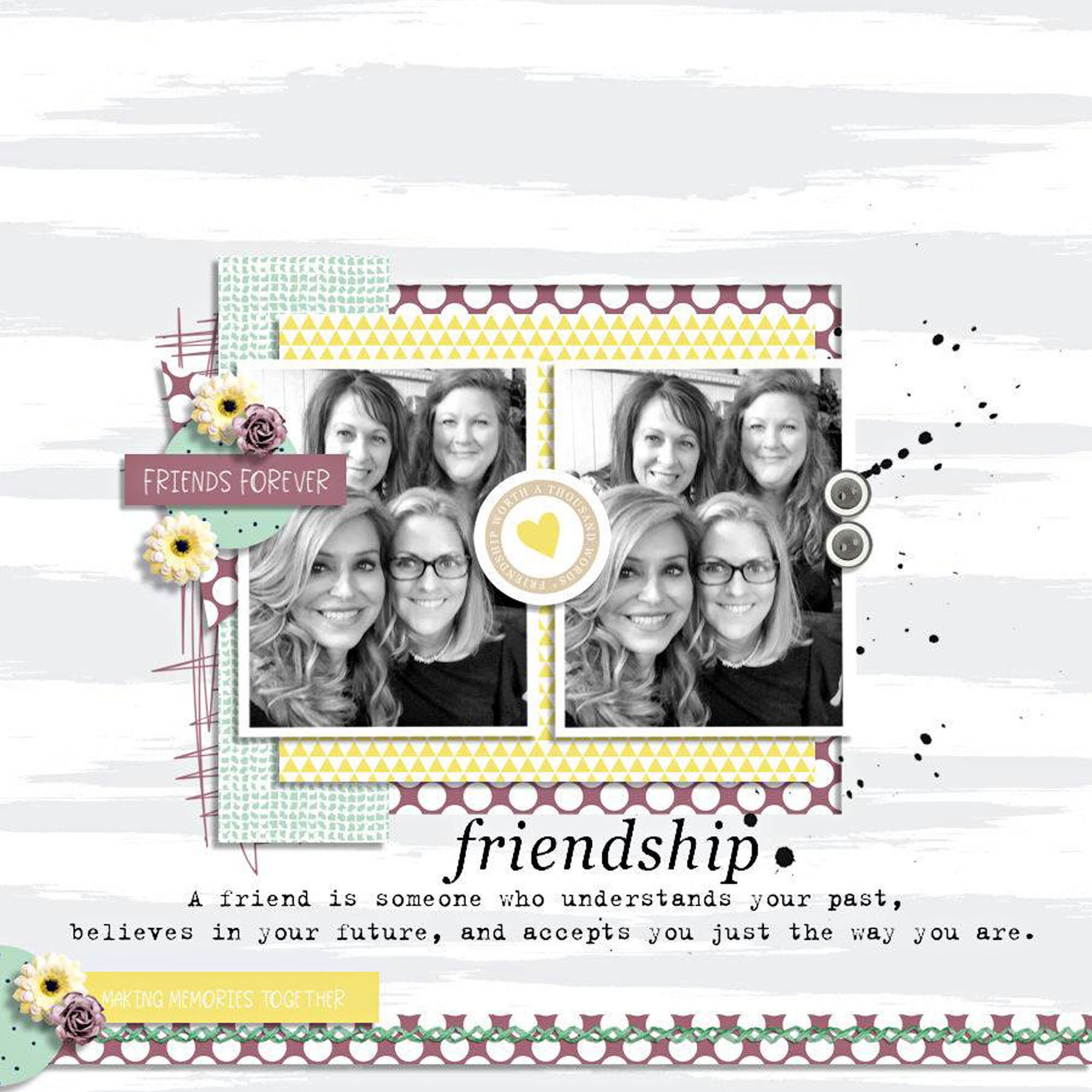 Friendship Digital Scrapbooking Elements, Printable Scrapbooking ...