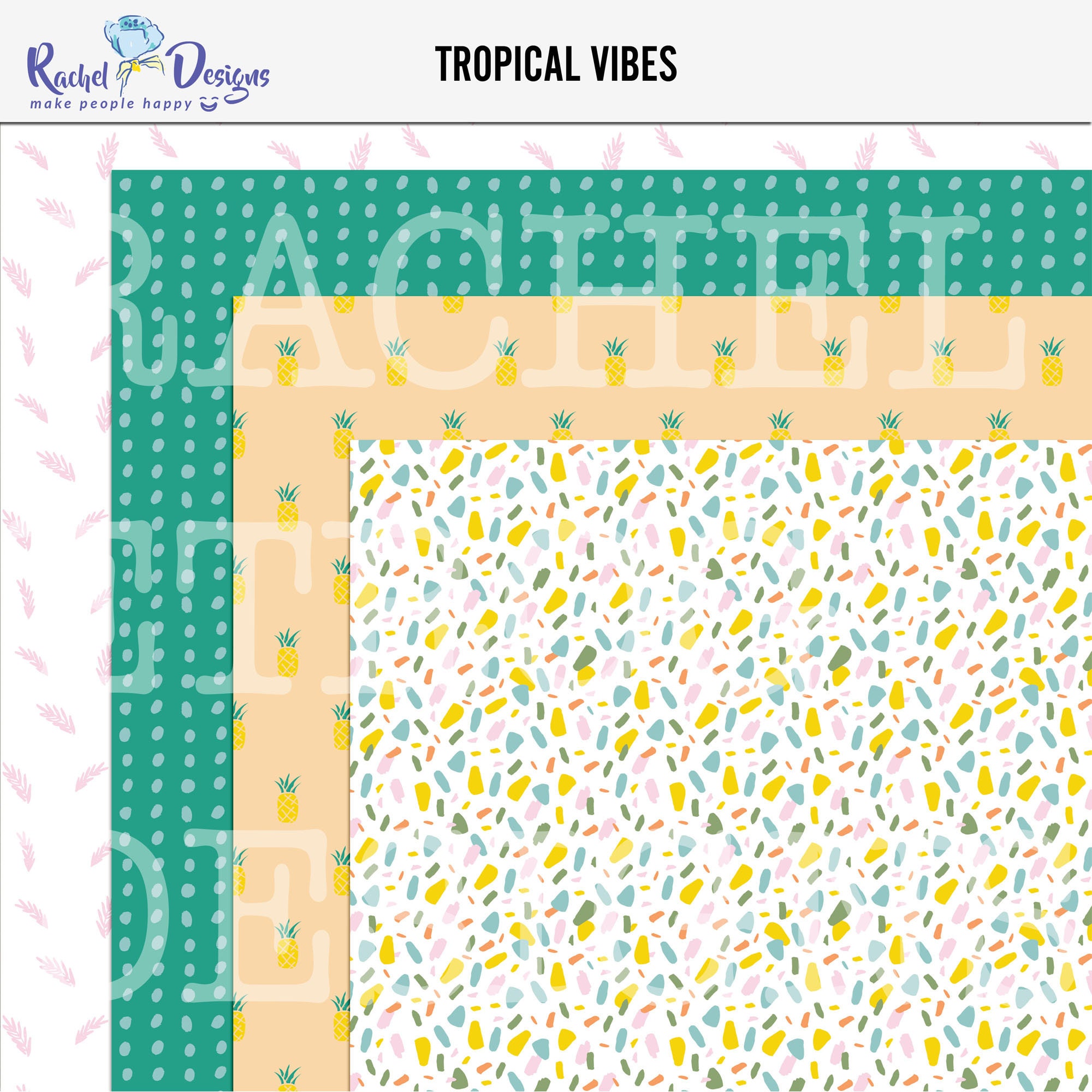 Tropical Vibes Digital Scrapbooking Kit Digital Tropical | Etsy