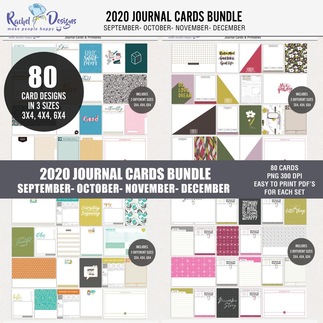 Printable Digital Journal Cards, Digital Pocket Cards, Project Life ...