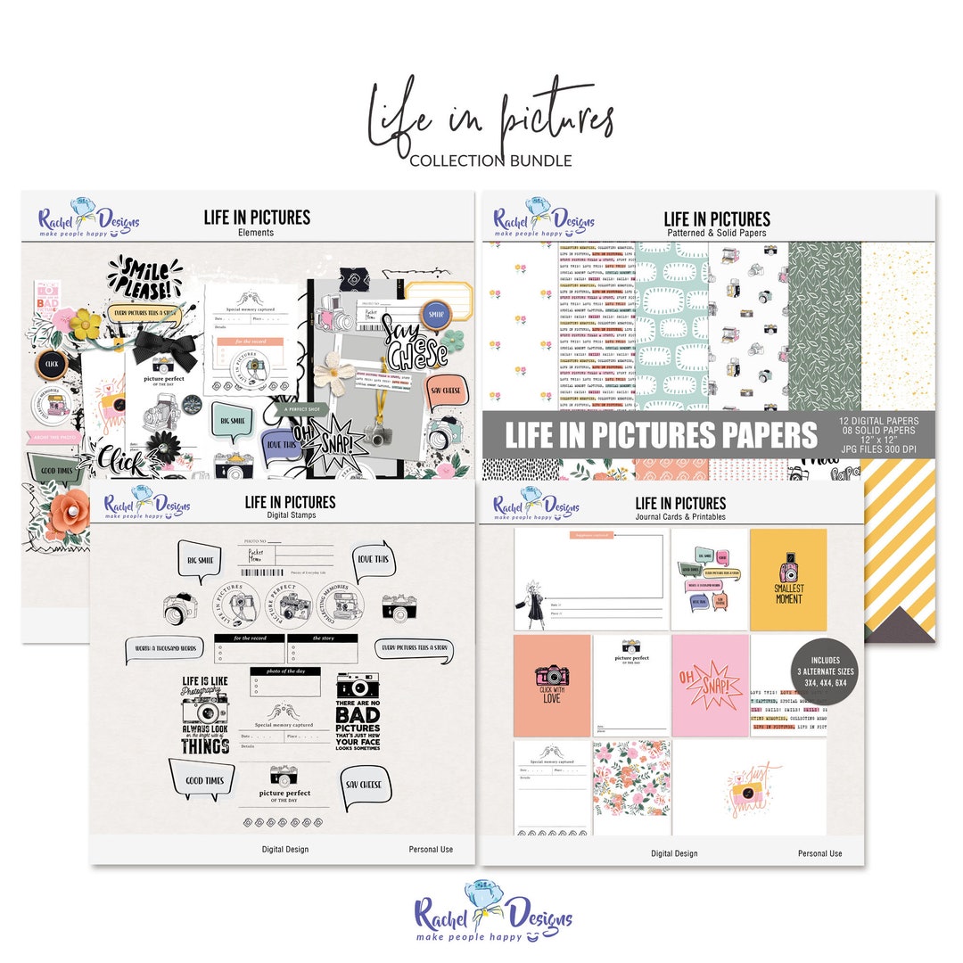 Life in Pictures Digital Scrapbook Collection, Snapshot Digital ...