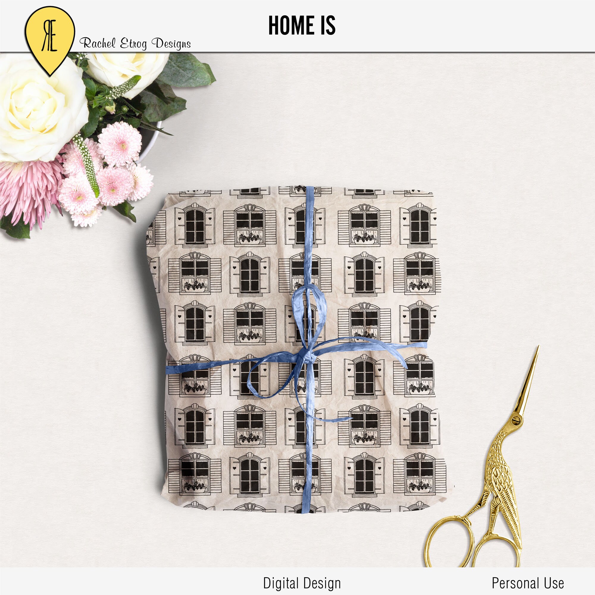 Home is Digital Paper Pack, Printable Abstract Papers, Digital ...