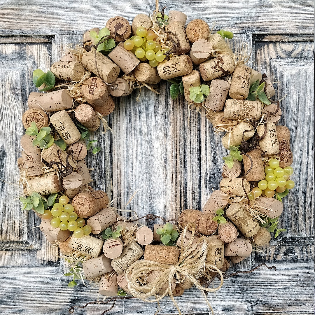 Wine Cork Wreath, Wine Cork Art, All Season Wreath, Bar Decor - Etsy