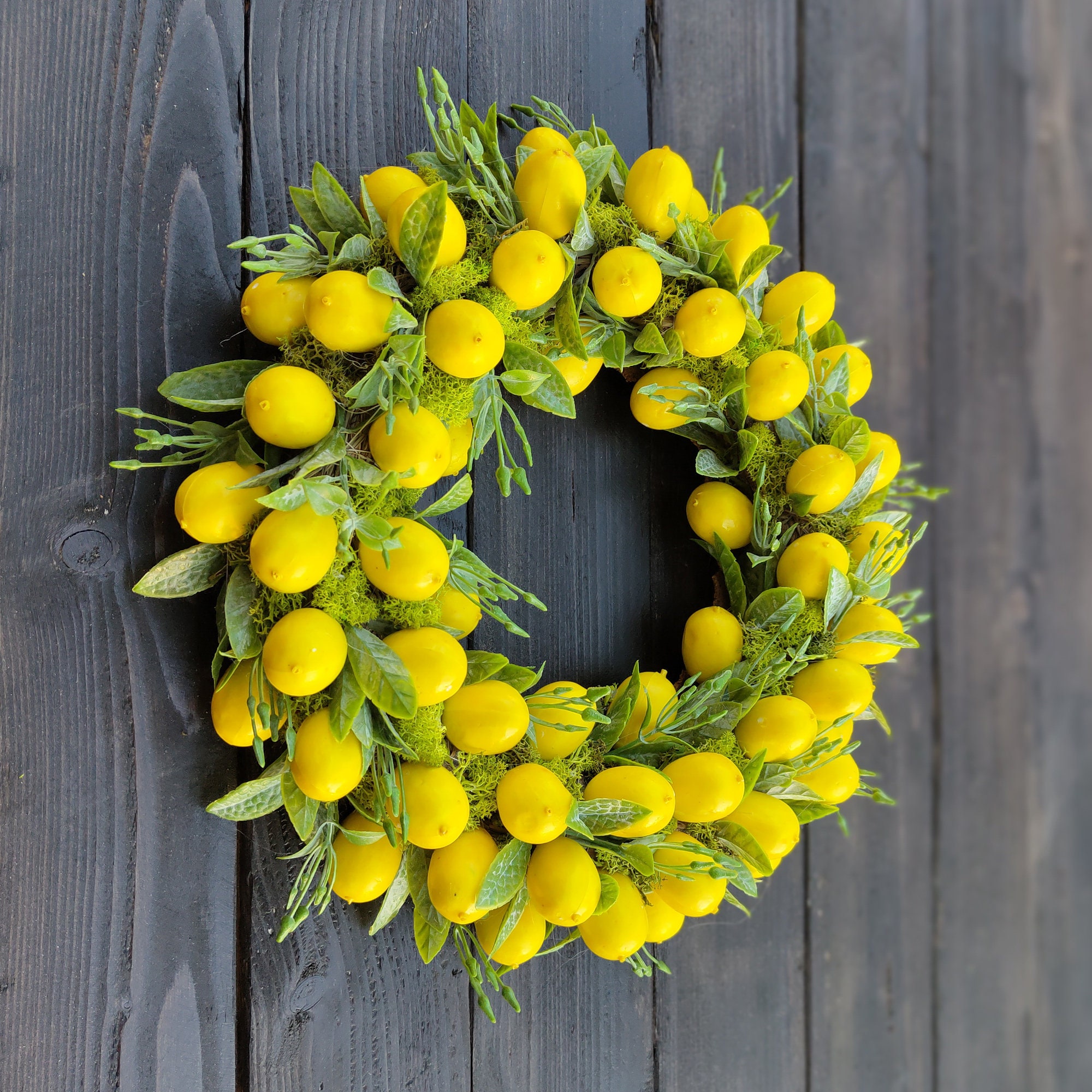 Lemon Wreath Citrus Summer Kitchen Decor Fruit Decoration Everyday ...