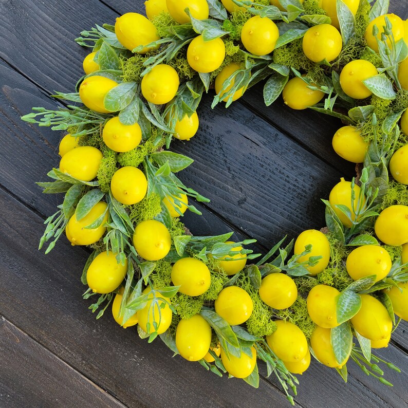Lemon Wreath Citrus Summer Kitchen Decor Fruit Decoration Everyday ...