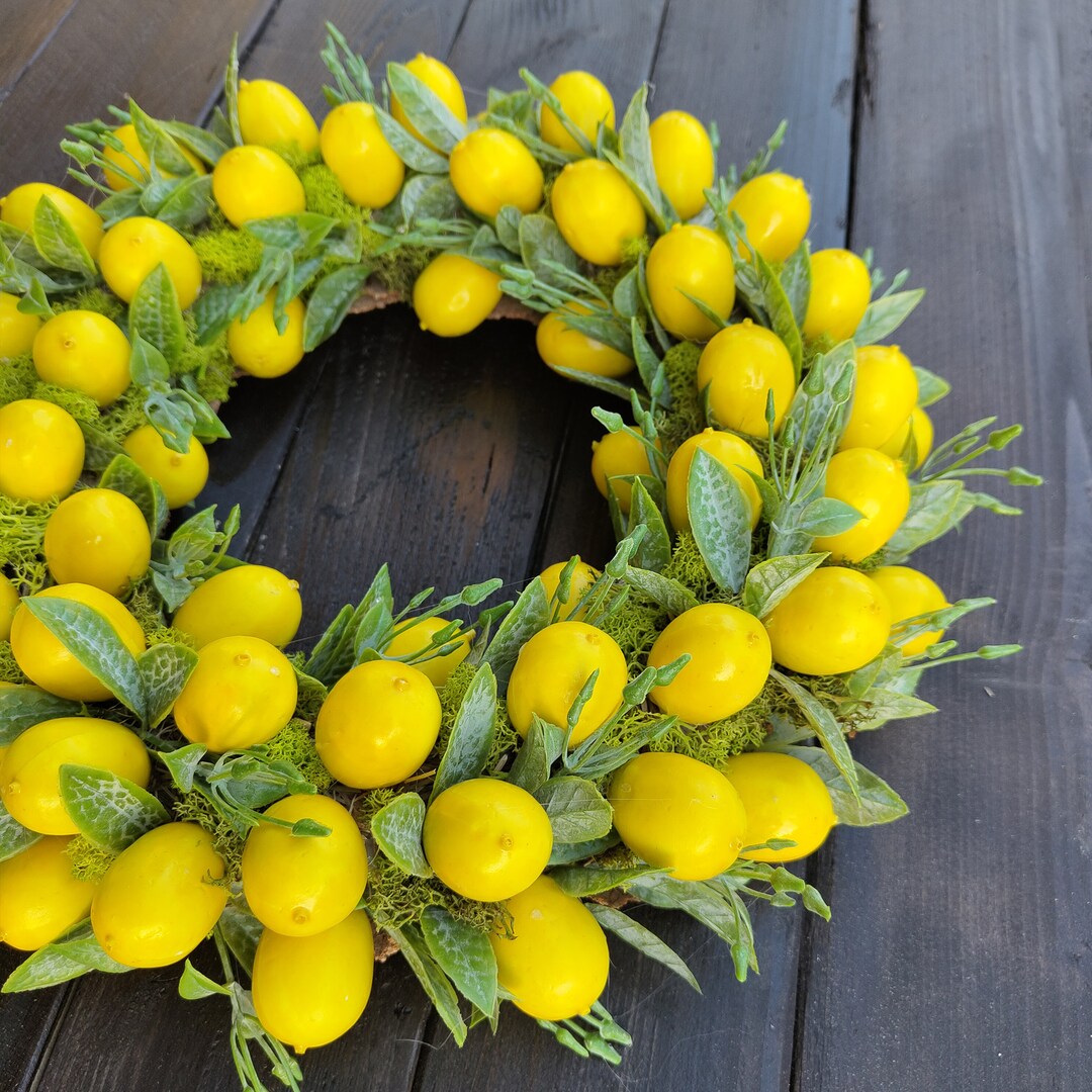 Lemon Wreath Citrus Summer Kitchen Decor Fruit Decoration Everyday ...