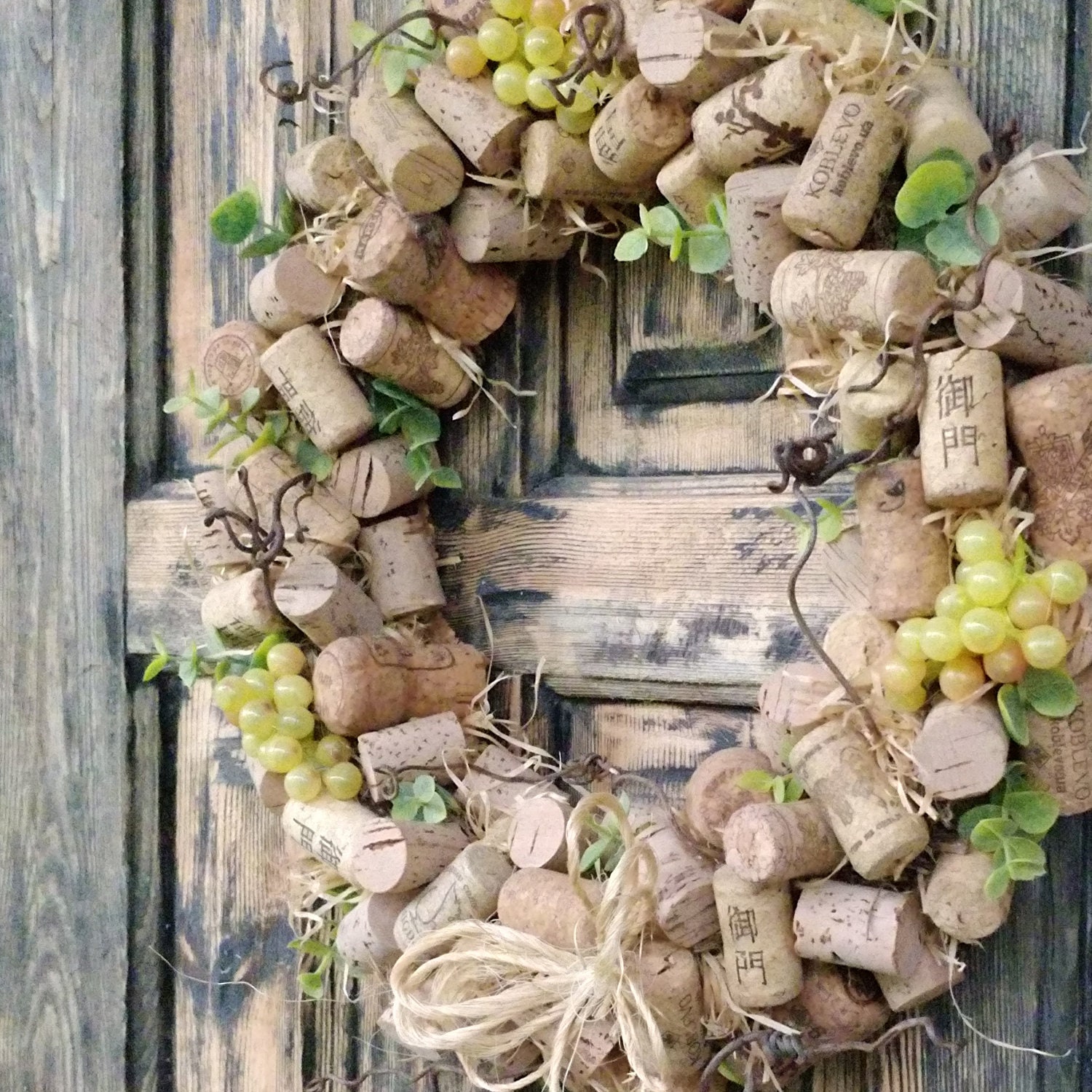 Wine Cork Wreath: Handmade Recycled Cork Art, Bar Decor - Etsy