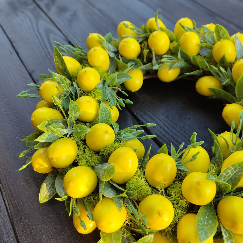Lemon Wreath Citrus Summer Kitchen Decor Fruit Decoration Everyday ...