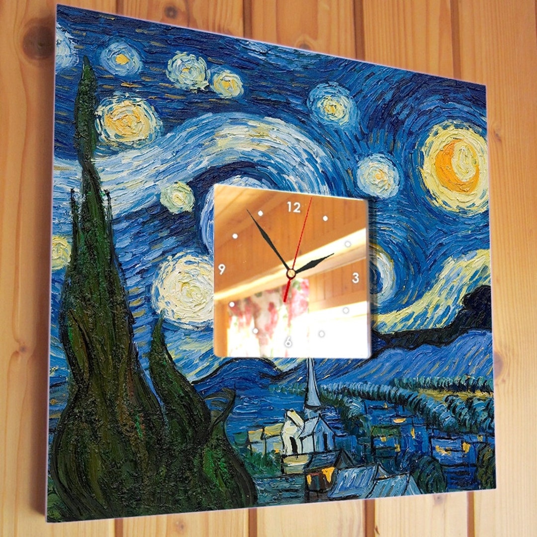 Starry Night Wall Clock Vincent Van Gogh Painting Print Design Unique ...
