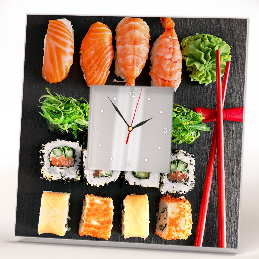 Sushi Japanese Sashimi Roll Wall Clock Framed Mirror Printed - Etsy