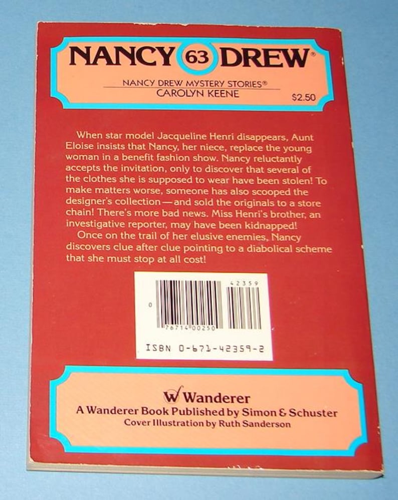 Nancy Drew #63 the Twin Dilemma Wanderer 1st Printing - Etsy