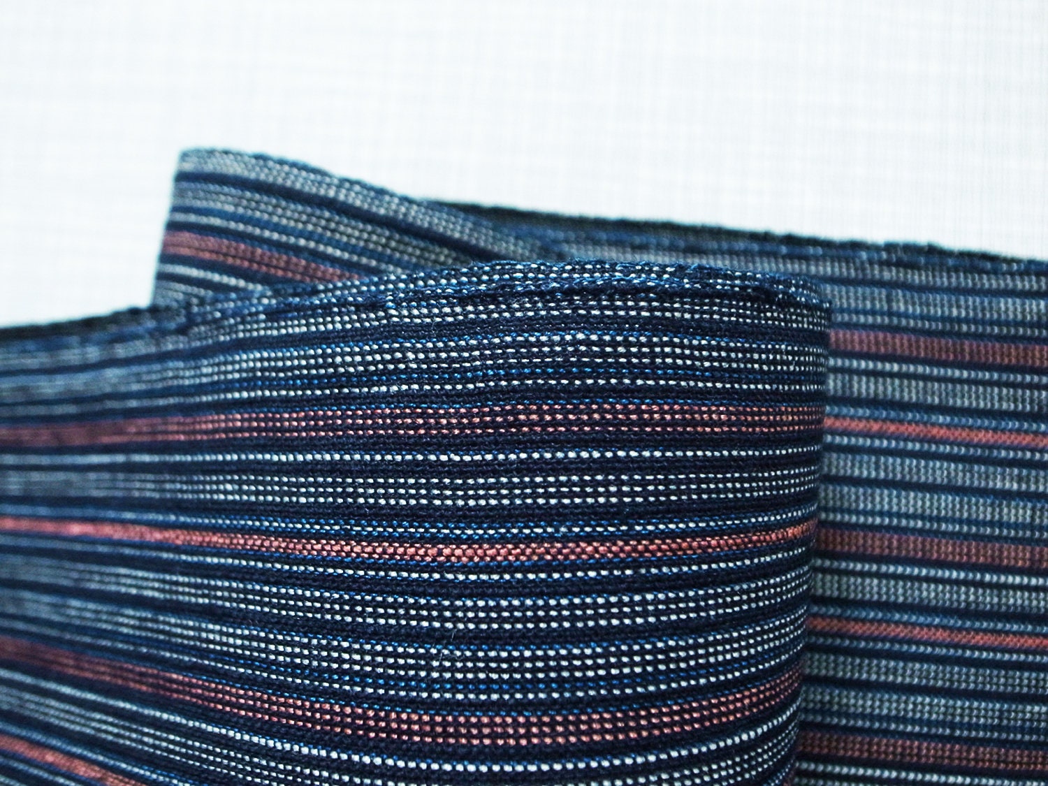 Japanese Cotton Kimono Textile / Shima 縞 / Kusaki Zome Indigo Aizome ...