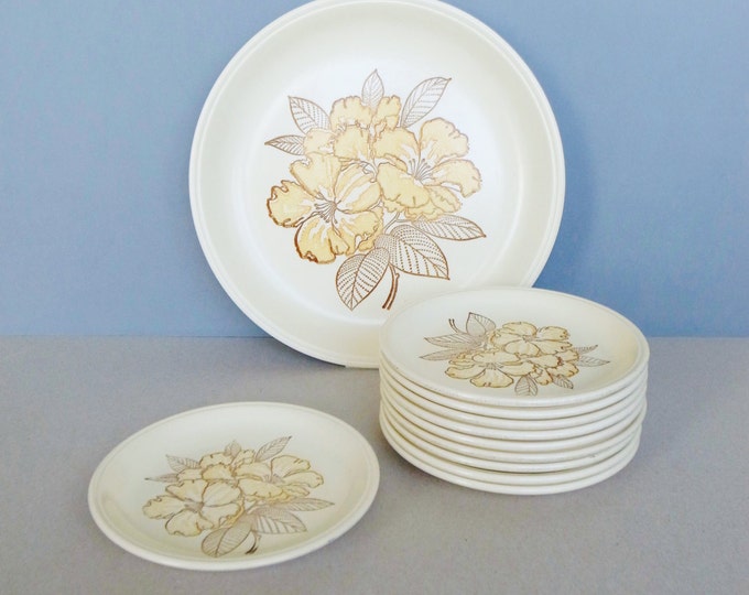 English Vintage Biltons Staffordshire England Set of Flower Plates ...