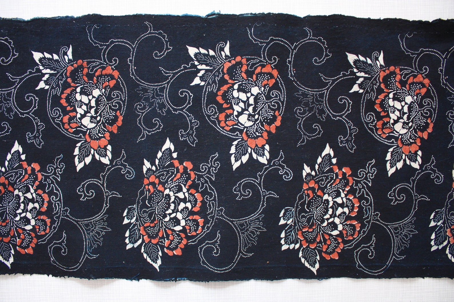 Japanese Vintage Cotton Katazome Textile Scroll / Arabesque - Etsy