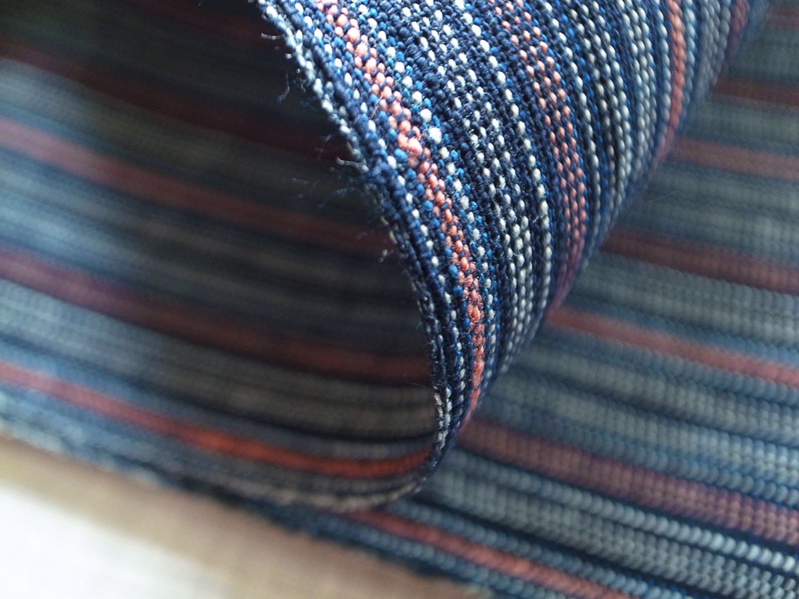 Japanese Cotton Kimono Textile / Shima 縞 / Kusaki Zome Indigo Aizome ...