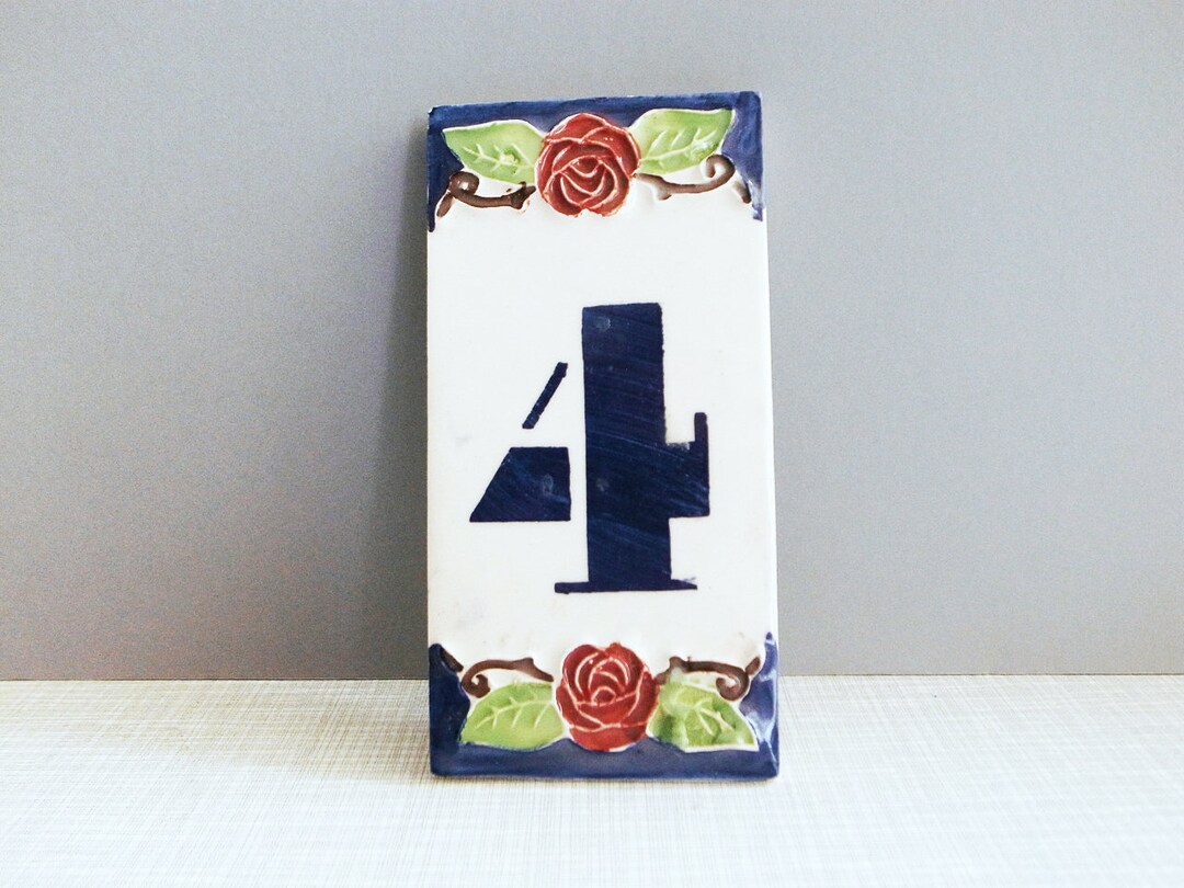 Dutch or Italian Vintage House Number / Four / 4 / Address - Etsy